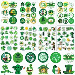 333pcs st patricks day stickers, shamrock stickers, st. patrick's day stickers for kids party favors decorations, irish shamrock labels for toys cards craft scrapbooking