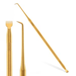 ekysso 2 pcs lash lift perm tool, eyelash lift and tint tool, lash separator tool with separating comb, eyelash lift perm applicator, lash perming brush, lash lift supplies (golden color)