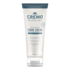 cremo sensitive shave cream, astonishingly superior smooth shaving cream for men, fights nicks, cuts and razor burn, 6 fl oz