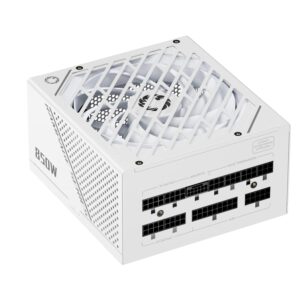 gamemax rampage series 850w pcie 5.0 & atx 3.0 80 plus gold certified fully modular power supply, 135mm f.d.b fan, 105°c japanese caps, 10 year warranty, gx850, white