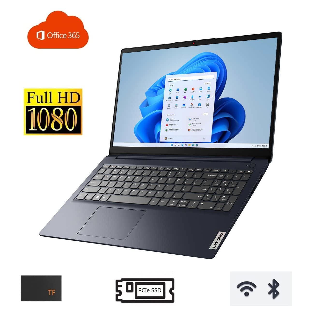 Lenovo 2023 Newest Ideapad Premium Laptop: 15.6" FHD Display, 4-Core Intel Pentium N6000, 12GB RAM, 512GB SSD, 1-Year Office 365 Personal, UHD Graphics, WiFi6, Bluetooth, DolbyAudio, Win11S, TF