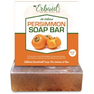 persimmon soap bar for body odor control – purifying deodorizing body wash with japanese persimmon & green tea extract for eliminating nonenal body odor – deodorant soap great for skin brightening