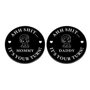 funny baby gift new dad mom parents decision coin gift for dad mom to be pregnancy gifts for first time moms dads daddy mummy, baby shower announcement, new parents gifts for fathers day, double-sided