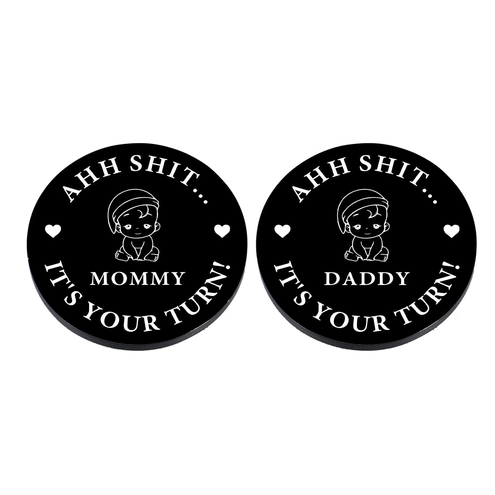 Funny Baby Gift New Dad Mom Parents Decision Coin Gift for Dad Mom to be Pregnancy Gifts for First Time Moms Dads Daddy Mummy, Baby Shower Announcement, New Parents Gifts for Fathers Day, Double-Sided