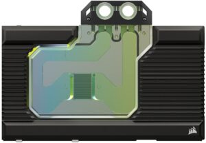 corsair hydro x series xg7 rgb 4080 founders edition gpu water block – for nvidia® geforce rtx™ 4080 fe – cnc nickel-platted copper – 50 cooling fins – included backplate & argb adapater cable – black