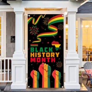 black history month decorations door cover 71×35 inch fabric african american festival door banner black history month door decorations for school classroom