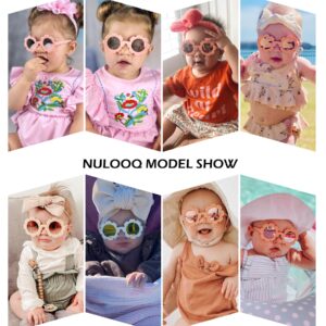 NULOOQ Polarized Baby Sunglasses with Strap – Flexible Flower Shaped Sunglasses for Toddler & Infant Age 0-24 Months (Pink/Pink Mirrored + White/Purple Red Mirrored) - 2 Pack