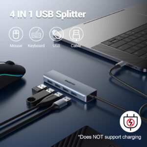 USB C Hub, 4 10 GBS 3.2 Port USB C Adapter Ultra Slim USB 3.2 Hub Data Hub Extra Light Super Speed USB HUB Adapter for MacBook Pro/Air, iPad Pro/Air, Surface Go, XPS, Pixelbook and More