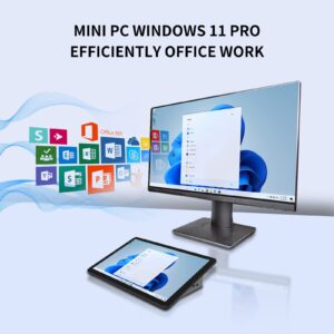 HIGOLEPC Mini PC,10.1 Inch Touchscreen Win 11 Pro Mini Computer, Celeron J4125 8GB RAM/128GB ROM Mini PC with Screen,Dual R232 HDMI,BT 5.2,WiFi 5.0,Type-C,Support Auto-Boot.