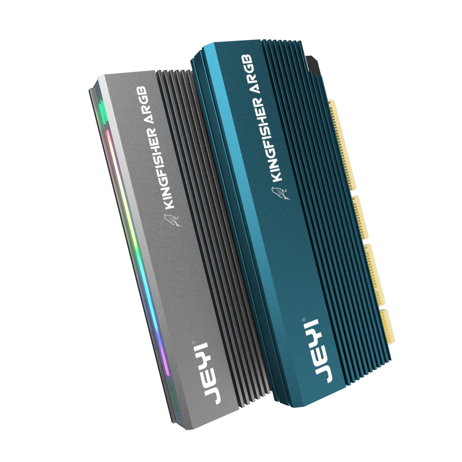 JEYI RGB NVMe M.2 SSD to PCIe X16/X8/X4 Adapter Card with Aluminum Heat Sink (No RGB)