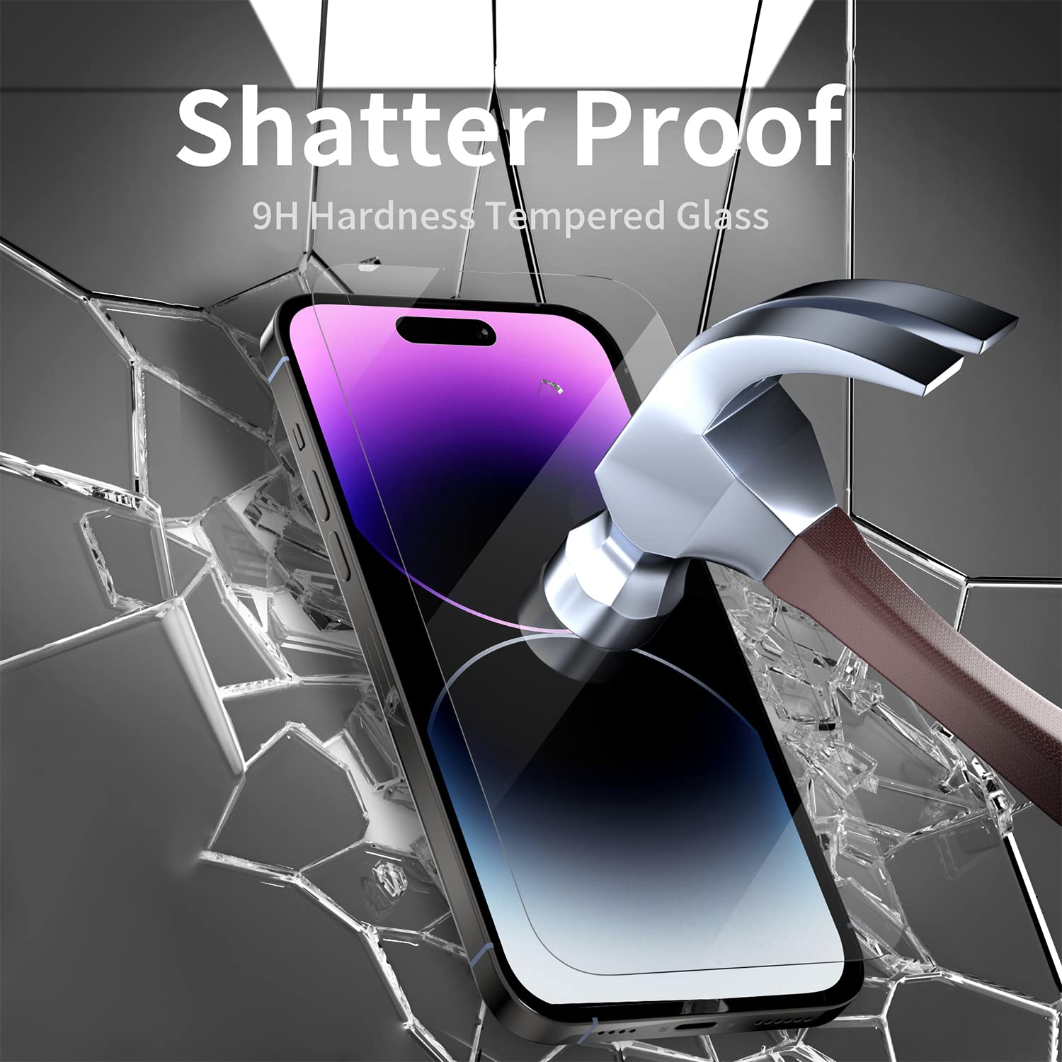 HAYZON [3+3 Pack] iPhone 14 Pro (ONLY) Screen Protector with Camera Lens Protector, Sensor Protection, Dynamic Island Compatible, Case Friendly Tempered Glass Film[9H Hardness] - 6.1 inch