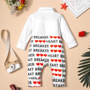 Dearnow My First Valentines Day Baby Boy Outfit Baby Boy Clothes 6-9 Months Mommys Valentine Baby Boy One-Piece Gentlemen Romper