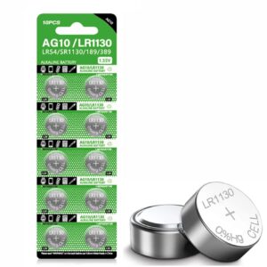 jixik 10pcs ag10 button cell batteries lr1130 button cell battery 1.5v 1130 battery button cell 389 sr54 189 sr1130 lr54 batteries