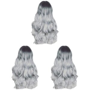 lalafina 3 pcs woman curly wig woman long wig woman hair cover fahion wig for woman