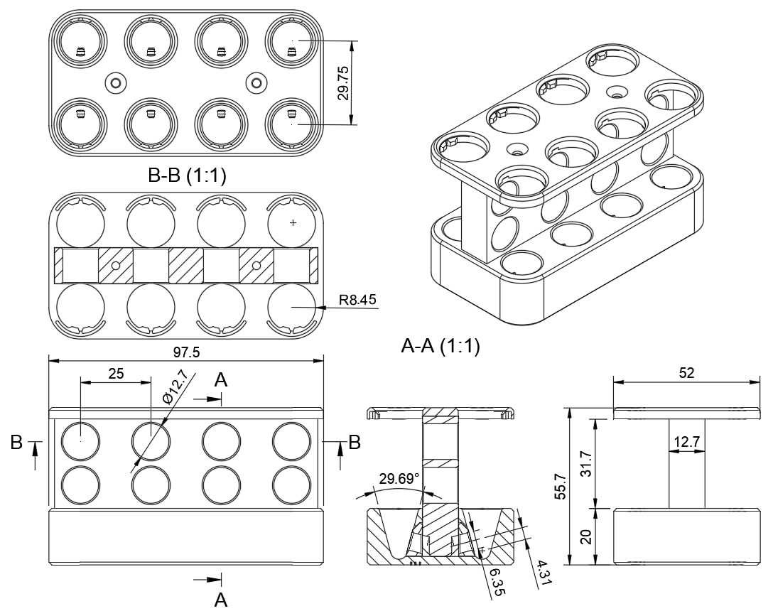 Magnetic Rack for 5 mL centrifuge Tubes