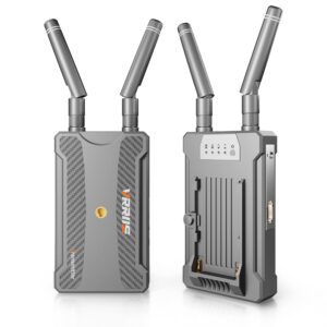 vrriis wireless video transmission system, 820ft (250m) range, 1080p wireless hdmi transmitter and receiver, 2.4ghz & 5.8ghz dual-band transmission 0.06s low latency, ir remotecontrol & loop-out