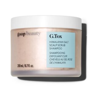 goop beauty scalp scrub shampoo | scalp exfoliator to detoxify & purify | himalayan salt scrub, moringa oil & rosehip oil | cleanses hair of product buildup, dirt & scalp oil | silicone & paraben free