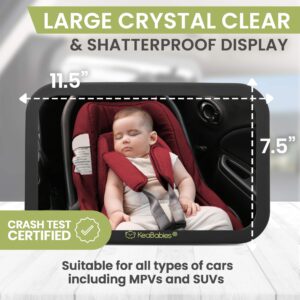 KeaBabies Car Seat Cover for Babies and Large Shatterproof Baby Car Mirror - Baby Car Seat Canopy for Spring, Autumn, Winter - Safety Baby Car Seat Mirror - Universal Stretch Fit Car Seat Cover