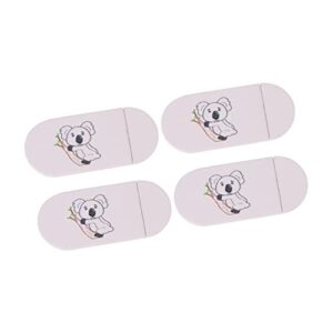 solustre white pc 4pcs parts sticker animal privacy cartoon protector slider computer smartphone camera koala lens laptop pattern for cover color accessories slide tablet notebook phone white slides