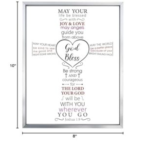 HAMUIERS Baby Baptism Gifts for Boy or Girl, Christening Gifts Baby Dedication Gift Baptism Frame God Bless Nursery Decor, Silver Frame