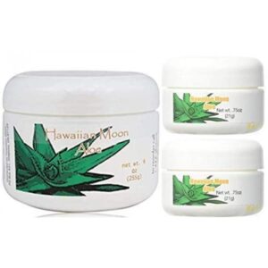 hawaiian moon aloe 9 oz skin care jar + two 0.75 oz travel jars