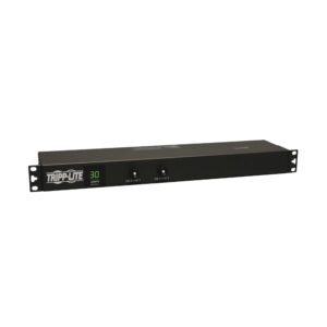 tripp lite 2.9kw metered rackmount pdu with isobar surge protection, 120v, 3840 joules, 12 outlets standard 5-15/20r, 15 ft / 4.5m l5-30p power cord, taa compliant, 2-year warranty (pdumh30-iso)