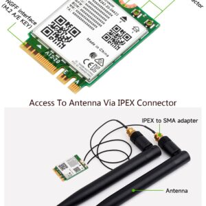 WiFi 6E AX210 NGW Wireless AX210 WiFi Card, AX210 NIC Wireless Module, Gigabit 2.4G/5G/6GHz Tri Band Wi-Fi 6E, 802.11AX Standard, Bluetooth 5.2,MU-MIMO, Support Linux, Windows 10/8.1/8/7, etc.