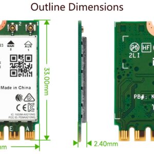 WiFi 6E AX210 NGW Wireless AX210 WiFi Card, AX210 NIC Wireless Module, Gigabit 2.4G/5G/6GHz Tri Band Wi-Fi 6E, 802.11AX Standard, Bluetooth 5.2,MU-MIMO, Support Linux, Windows 10/8.1/8/7, etc.