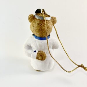 Doctor Bear Hanging Ornament with Stethoscope and White lab Coat