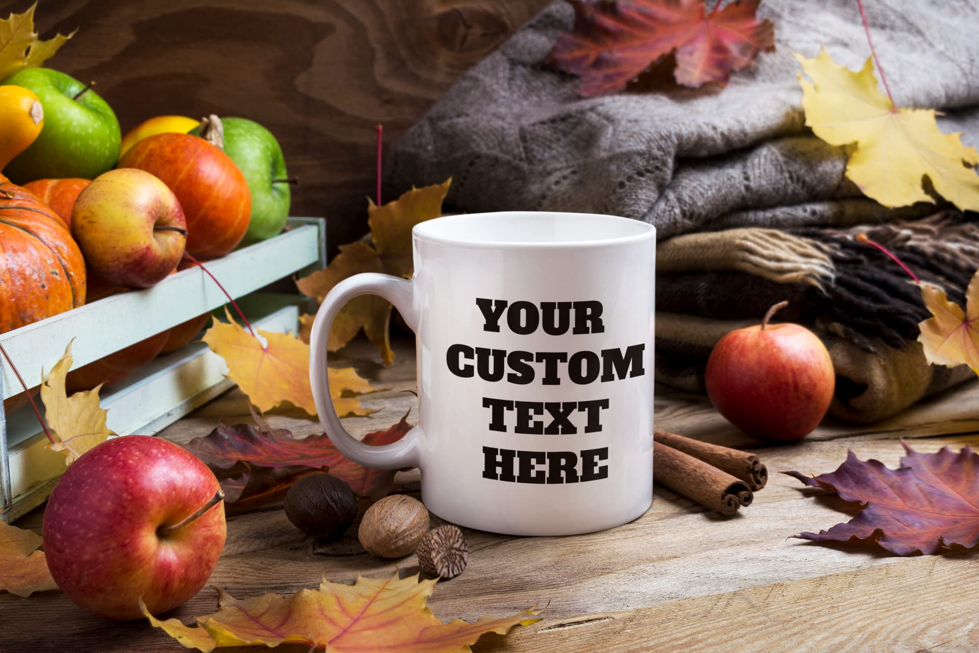 Customized Mugs with Personalized Custom Words, Text, or Names White Ceramic 11 Oz Coffee Mug, Customizable Coffee Cups for Your Most Funny Designs Welcome Add Your Own Text Pick Your Font