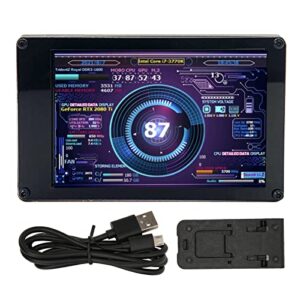 gototop pc cpu data monitor, computer temp monitor 3.5 inch ips usb mini screen temperature display computer cpu monitor for pc cpu ram data, 3.62 x 2.32in