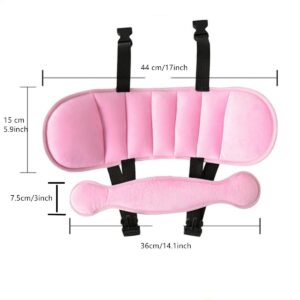 RUITASA Car Seat Head Support Band, Safety Car Seat Neck Relief, Adjustable Child Car Seat, Infants and Baby Head Support(Pink)