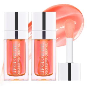 wfwj lip color lip oil, hydrating, plumping, glossy finish (#01 pink, 2 pack)