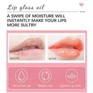 WFWJ Lip Color Lip Oil, Hydrating, Plumping, Glossy Finish (#01 Pink, 2 Pack)