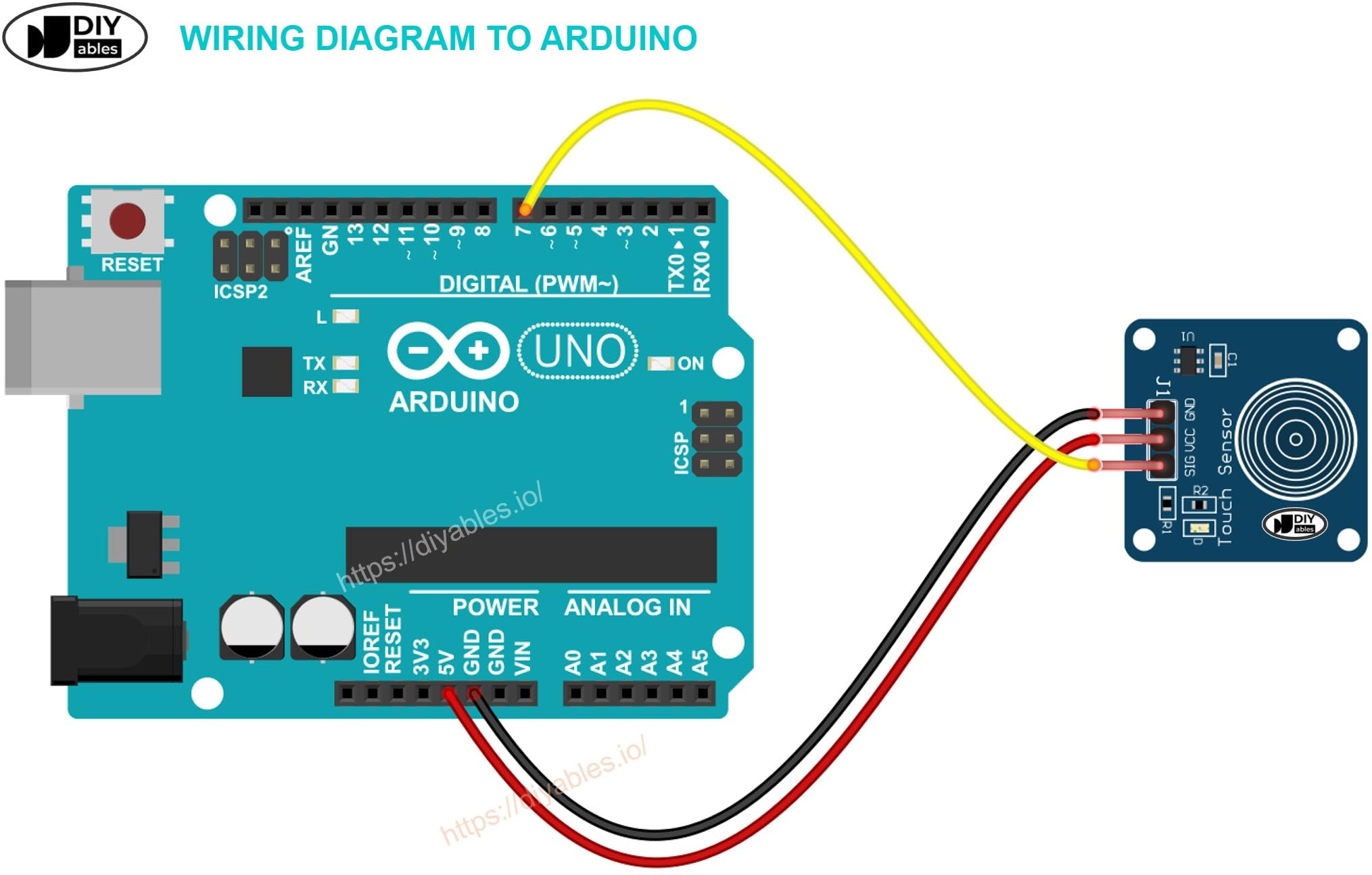 DIYables Touch Sensor Button Switch for Arduino, ESP32, ESP8266, Raspberry Pi, 2 Pieces