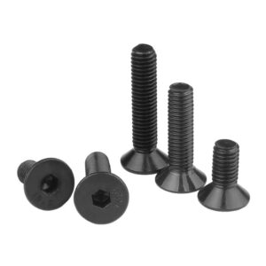 ORANXIN M2 x 4mm 50 Pcs Countersunk Bolts Grade 10.9 Carbon Steel Hex Socket Cap Screw Flat Head Allen Bolts Machine Screws Fasteners