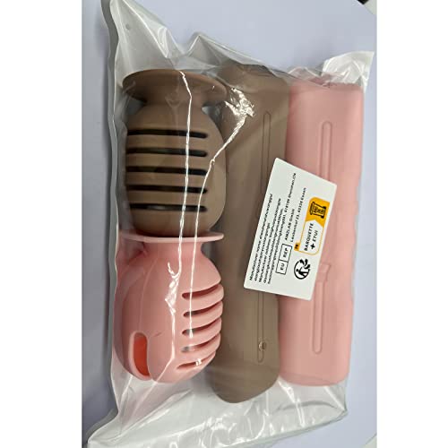 4Pack Makeup Brush Sponge Holder,Silicone Makeup Brush Covers Bag Travel Beauty Blender Holders Suctioned Drying Stand,Magnetic Makeup Brushes Case Organizer for Traveling Cute Portable-Pink,Khaki