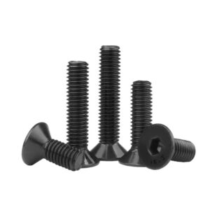 ORANXIN M2 x 4mm 50 Pcs Countersunk Bolts Grade 10.9 Carbon Steel Hex Socket Cap Screw Flat Head Allen Bolts Machine Screws Fasteners