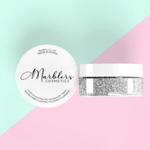 MARBLERS Cosmetic Grade Fine Glitter Duo [Black Knight & Rainbow White] 0.36oz (10g) | Non-Toxic | Vegan | Cruelty-Free | Eyeshadow, Nail Polish, Nail Art | Festival, Rave & Party Makeup | Body & Face