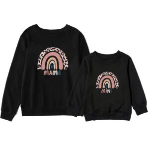 trafza personalized crewneck sweatshirts mommy daddy and me matching outfits print long sleeve shirt family matching pullover