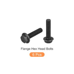 METALLIXITY Flanged Hex Head Bolts (M12x50mm) 6pcs, Hexagon Serrated Flange Bolt Fully Thread Screw - for House Construction Hardware Fasteners