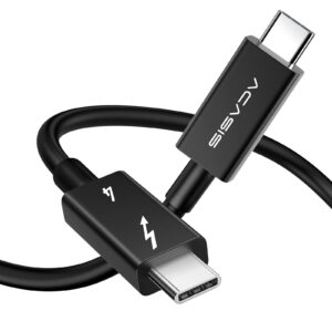 acasis [intel certified thunderbolt 4 cable 6.6ft, 40gbps data transfer, 100w pd charging, 8k video, compatible with thunderbolt 4/3, usb-c, usb4 devices, black (6.6ft/2m)