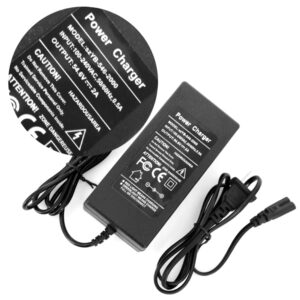 GOAKICHGO 54.6V 2A Battery Charger 54.6V Power Supply for 48V 13S Battery with DC 5.5x2.1mm / 5.5x2.5mm Plug