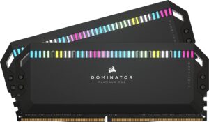 corsair dominator platinum rgb ddr5 ram 32gb (2x16gb) 6400mhz cl32 intel xmp icue compatible computer memory - black (cmt32gx5m2b6400c32)