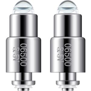 funtery 2 pcs halogen replacement bulbs compatible with welch allyn, 3.5v lamp 06500-u otoscope lamp