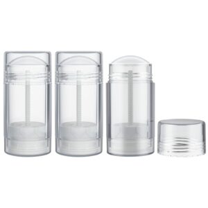 tekson 2.5oz empty refillable deodorant containers, 3pcs twist-up containers tubes, empty balm travel for lotion stick