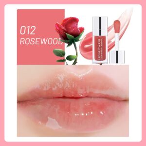 Lip Oil Hydrating Tinted Lip Balm, Plump Lip Gloss Lip Care Transparent Toot Lip Oil Tinted, Glass Lip Glow Oil Fresh Texture & Non-sticky, Nourishing Repairing Lightening Lip Lines Lip Care Products (012# ROSEWOOD)