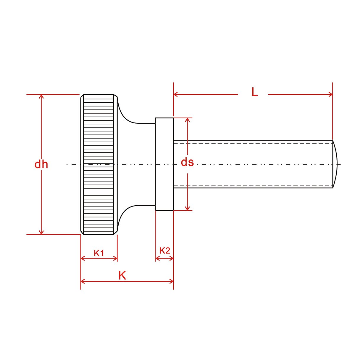 M2 Knurled Thumb Screws Stainless Steel (M2 x 6 mm, 20)