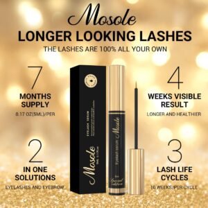 Premium Eyelash Growth Serum - 5ml Fuller & Longer Looking Eyelashes Lash Enhancing Serum for Natural Lashes or Lash Extensions & Brows, Vegan & Cruelty-Free