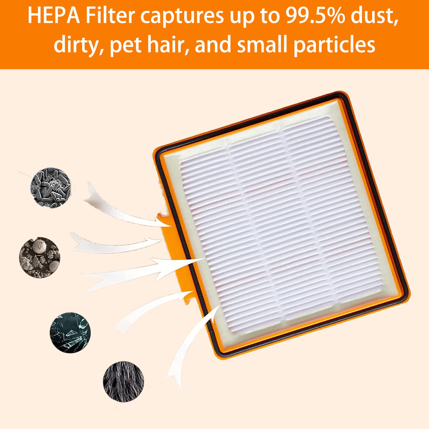 HEPA Filter for Shark AI AV2501S, AV2501AE, RV2502AE, RV2520AOUS, AV2510AOUS Robotic Vacuum Cleaner Replacement Parts - 2 Pack Filter + Cleaning Brush